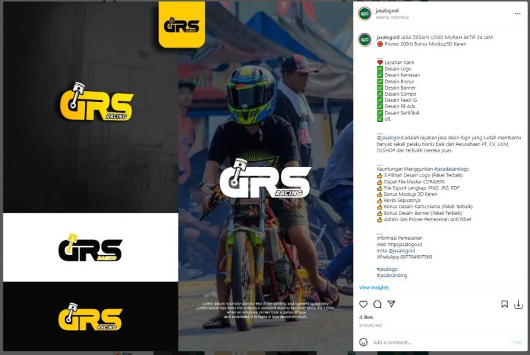 logo Balap Motor untuk GRS Racing - Jasalogo.id