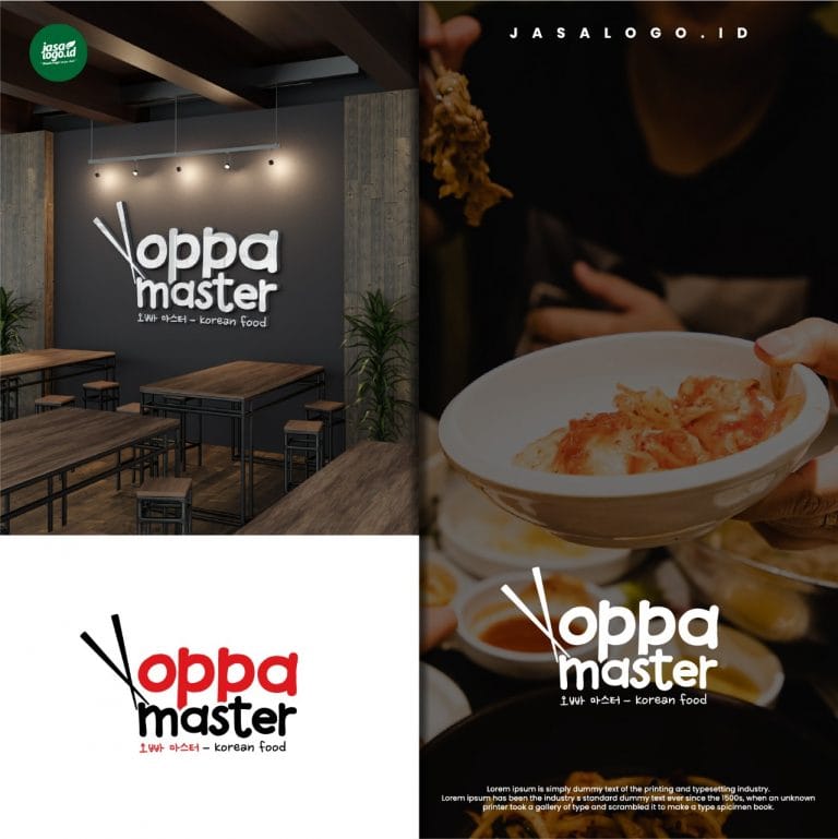 Desain Logo Restoran Makanan Korea OPPA - Jasalogo.id