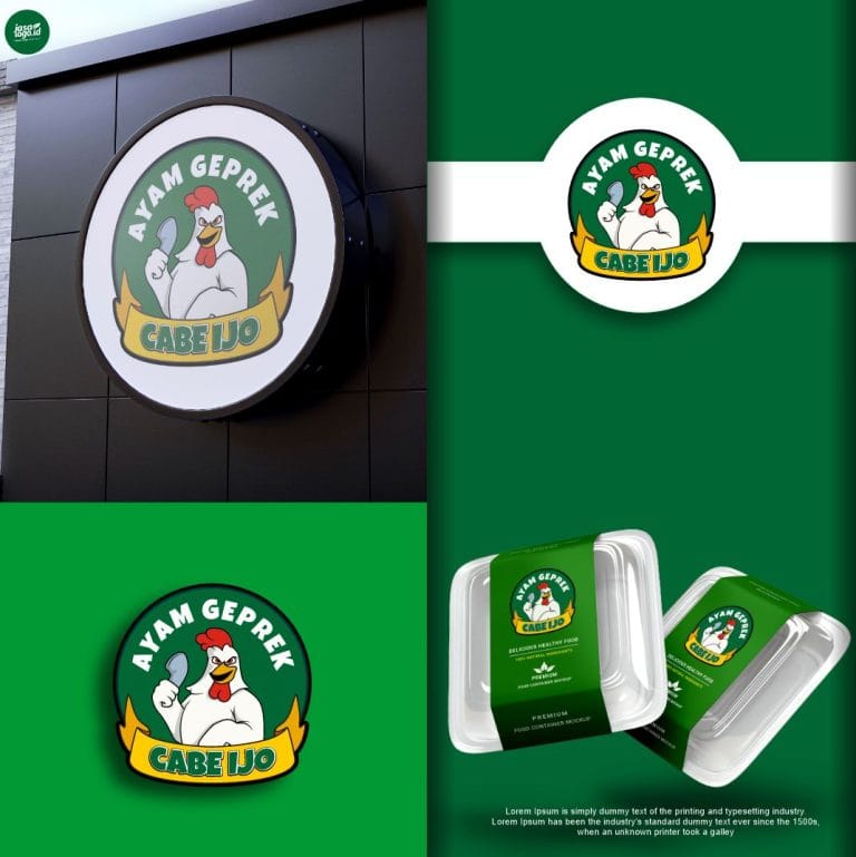 Desain Logo Ayam geprek Cabe IJo - Jasalogo.id