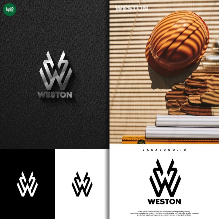 Desain Logo Usaha Bahan Bangunan Weston - Jasalogo.id