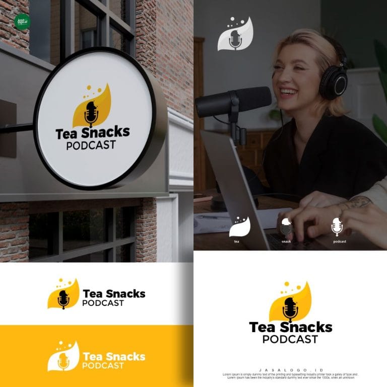 Logo Podcast untuk Tea Snacks Podcast - Jasalogo.id