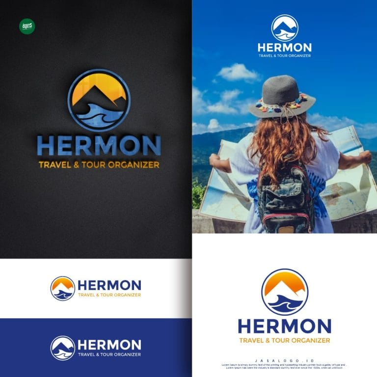 Desain Logo Tour Travel Hermon - Jasalogo.id