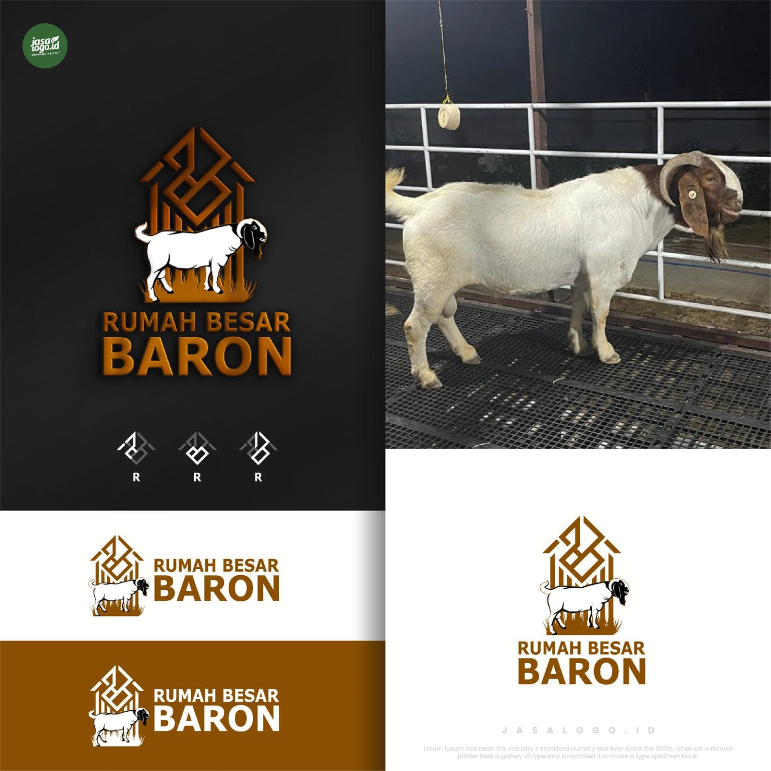 Logo Peternakan Kambing untuk Baron - Jasalogo.id