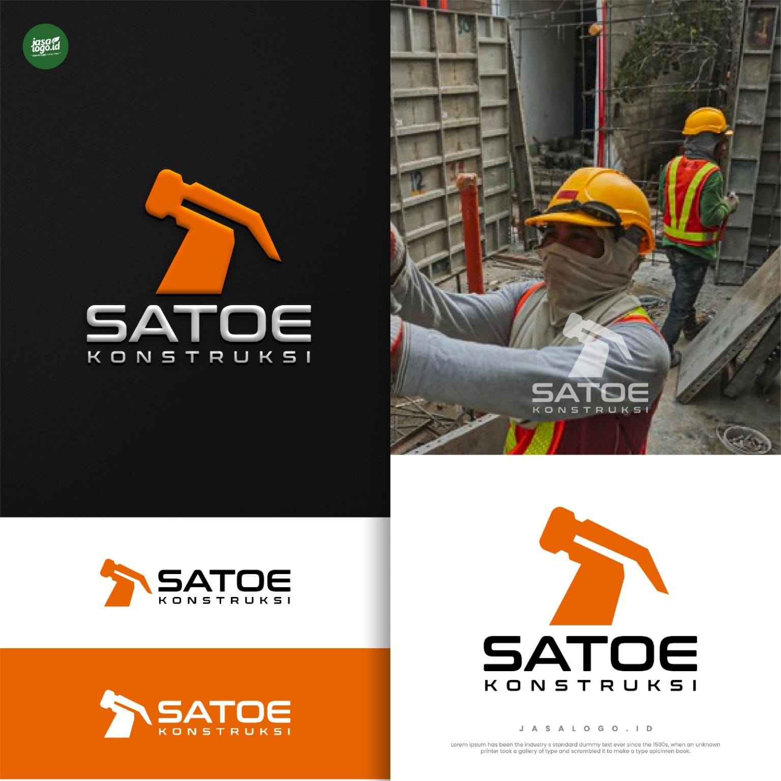 3 Desain Logo Kontruksi Keren client SATOE - Jasalogo.id