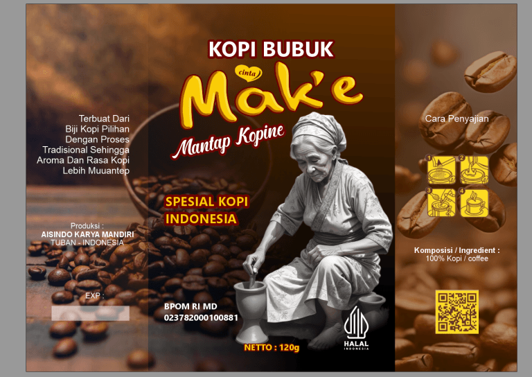Desain Kemasan Kopi Bubuk Pesanan MAKE - Jasalogo.id
