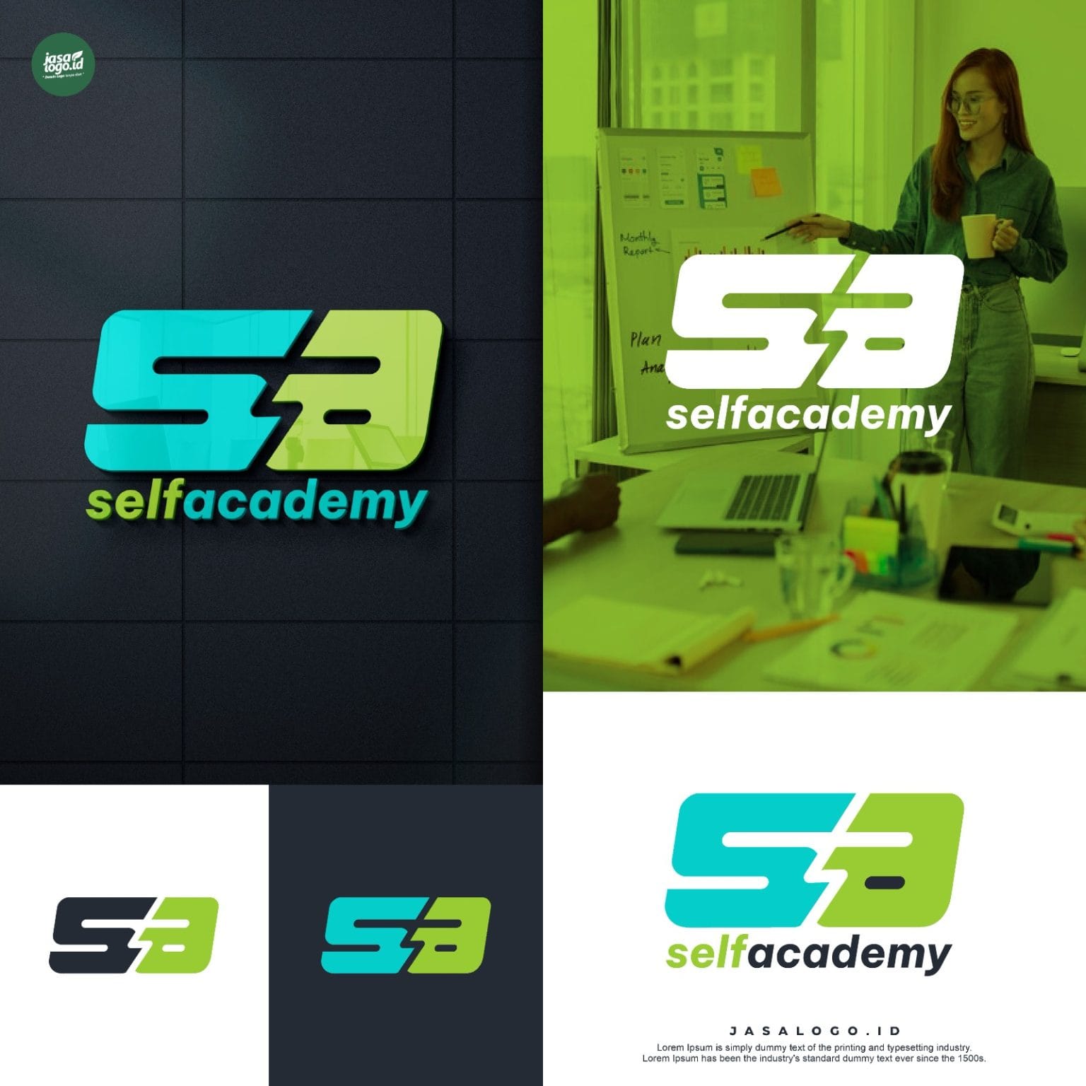 Desain Logo Pendidikan Klien SA SELF Academy - Jasalogo.id