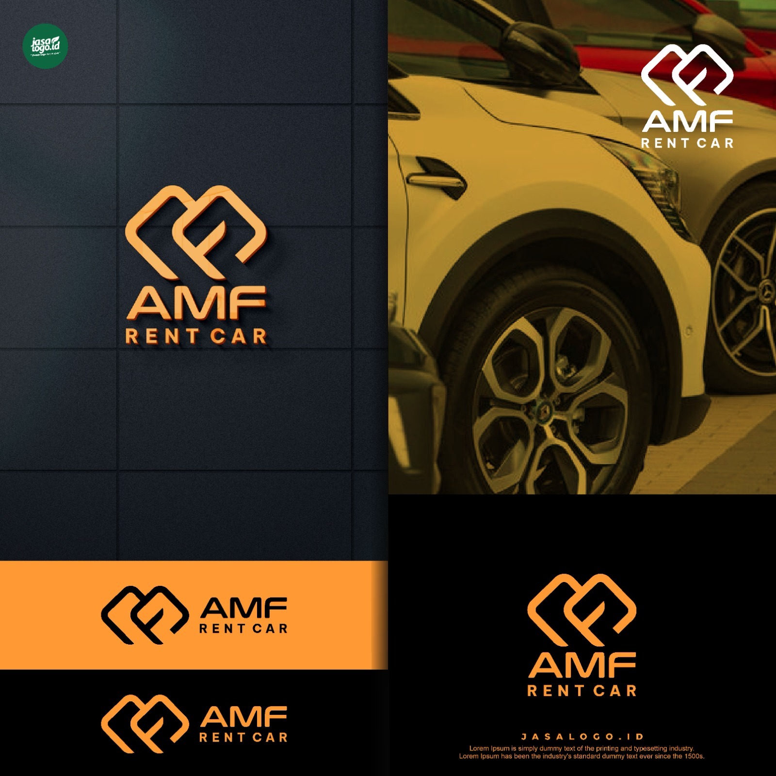 Logo Rental Mobil Klien AMF - Jasalogo.id
