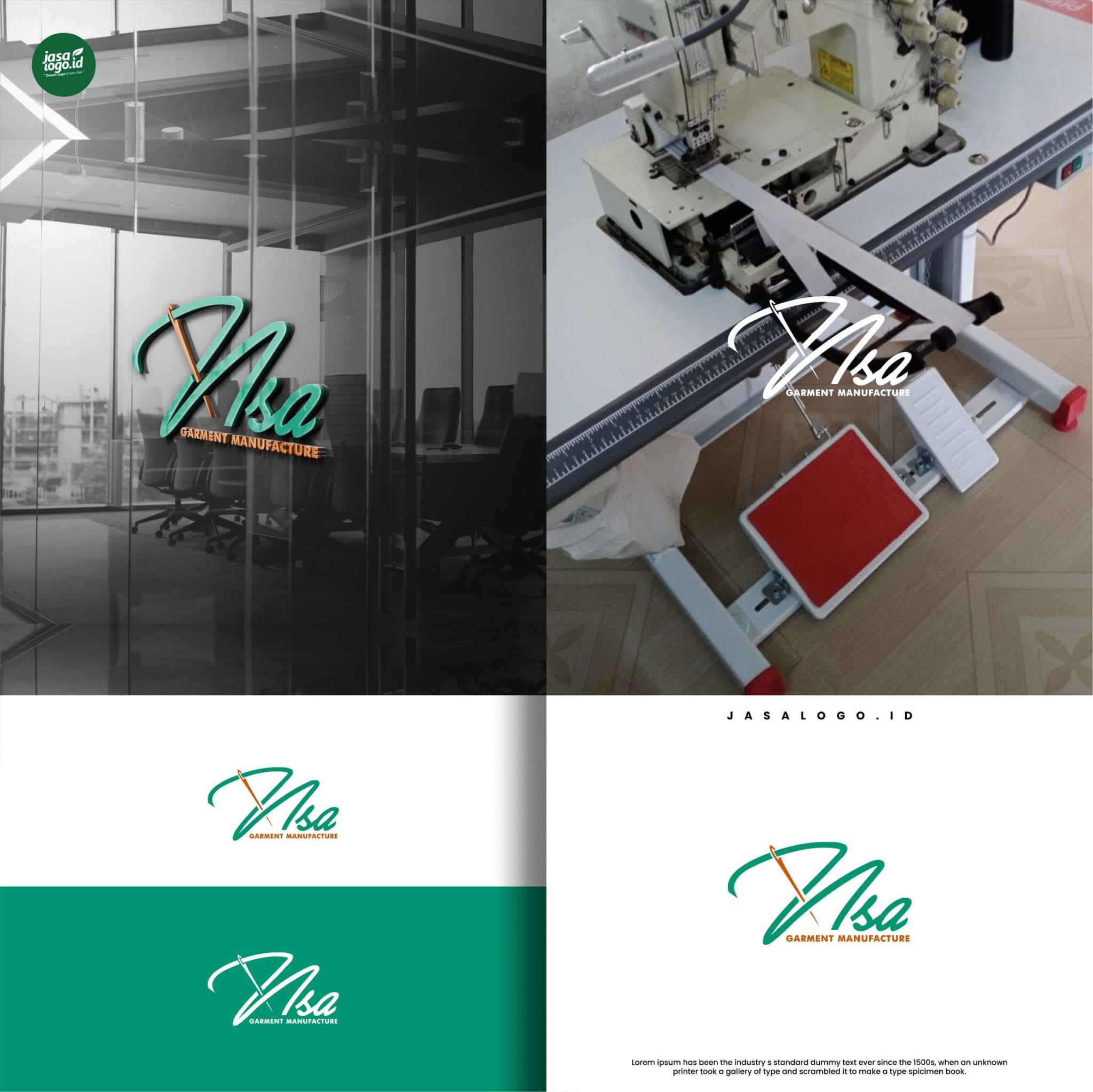 Desain Logo Perusahaan Garment NSA Garment Manufacture - Jasalogo.id