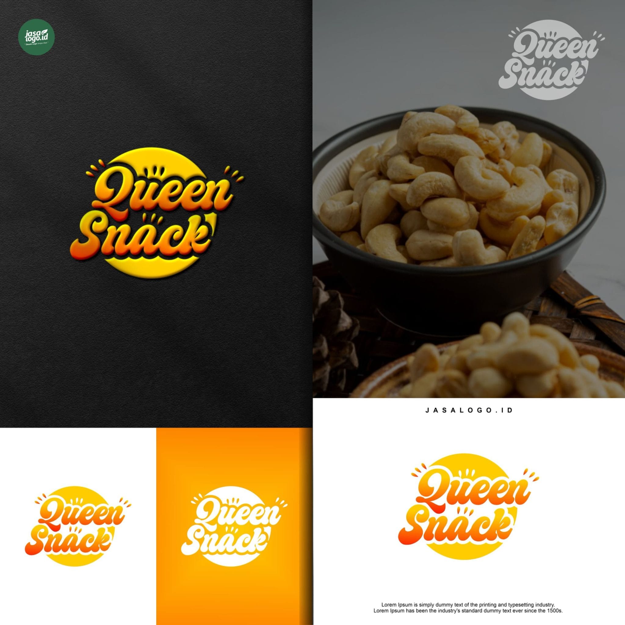 Desain Logo Makanan Queen Snack - Jasalogo.id