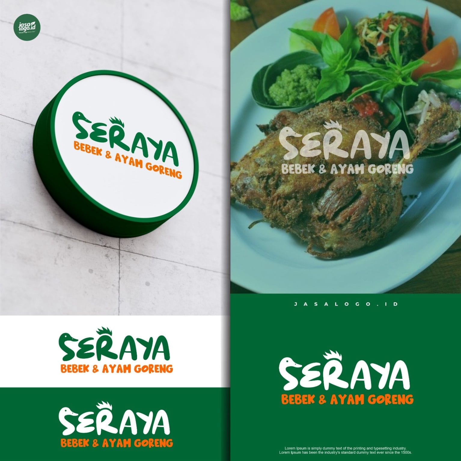 Desain Logo Makanan Seraya Bebek & Ayam Goreng - Jasalogo.id