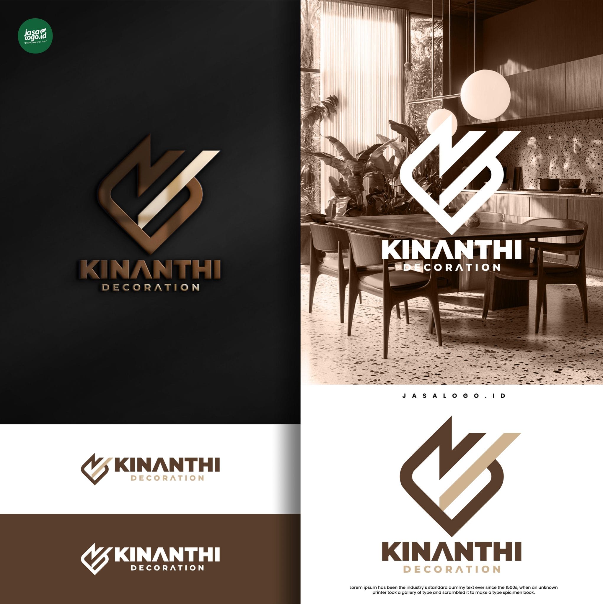 Desain Logo Brand Interior Kinanthi Decoration - Jasalogo.id