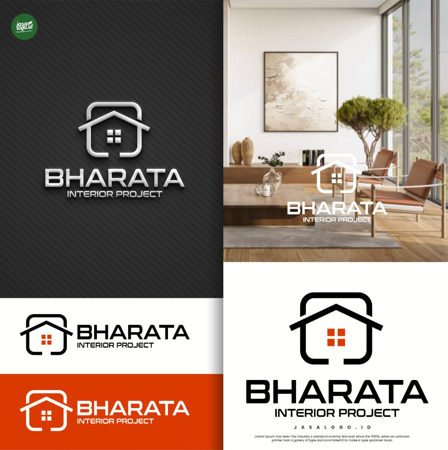Desain Logo Interior Bharata Interior Project - Jasalogo.id