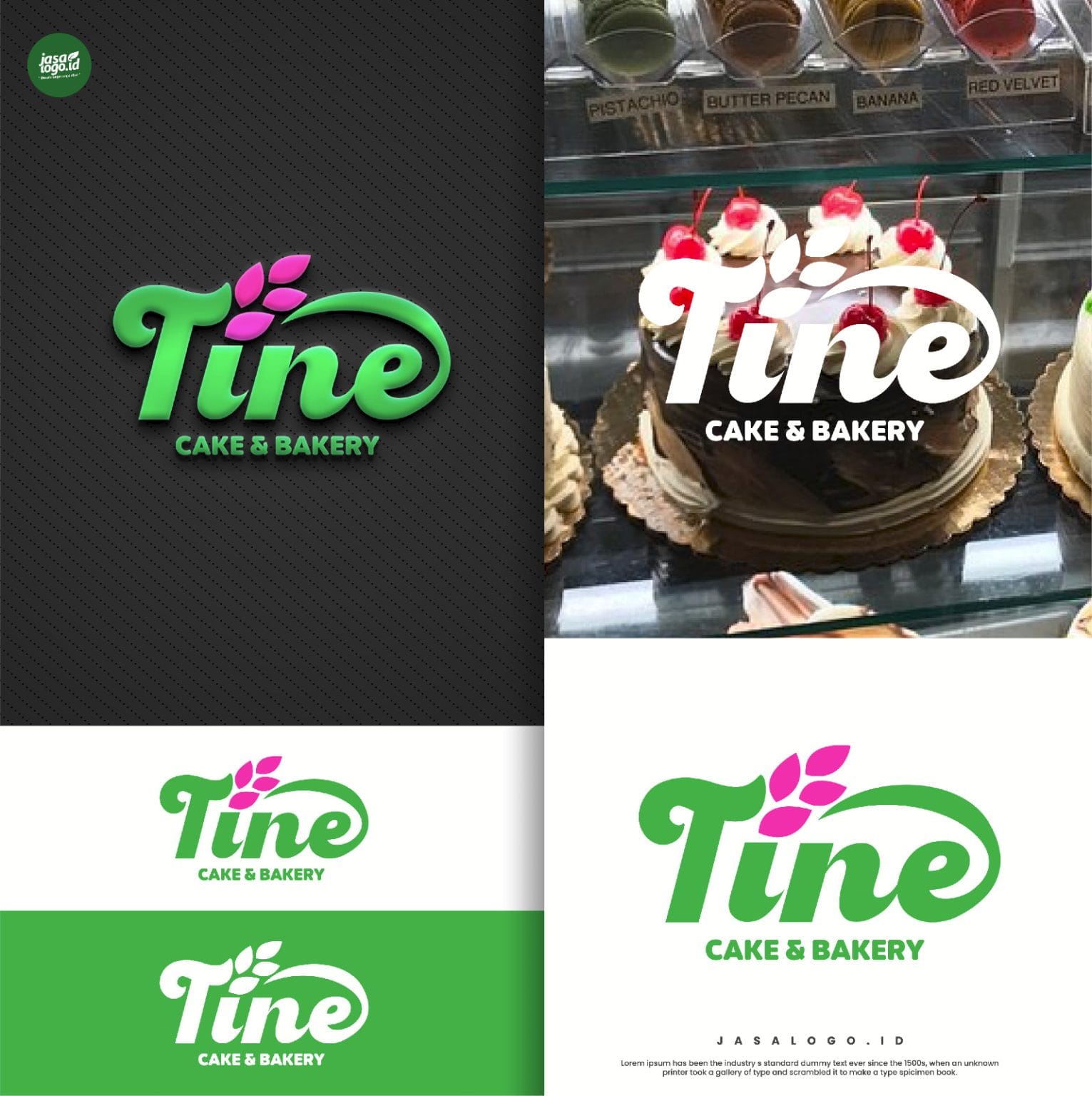 Desain Logo Bakery Tine Cake & Bakery - Jasalogo.id